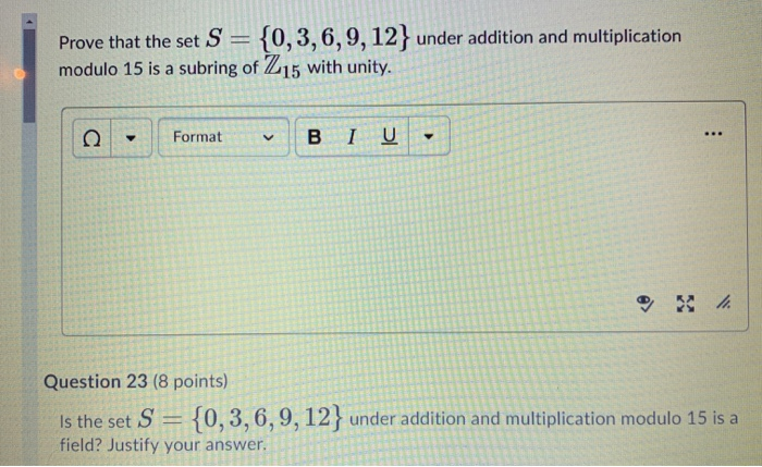 Solved Prove that the set S = {0,3,6,9,12} under addition | Chegg.com