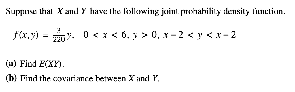 Solved Suppose that x ﻿and Y ﻿have the following joint | Chegg.com