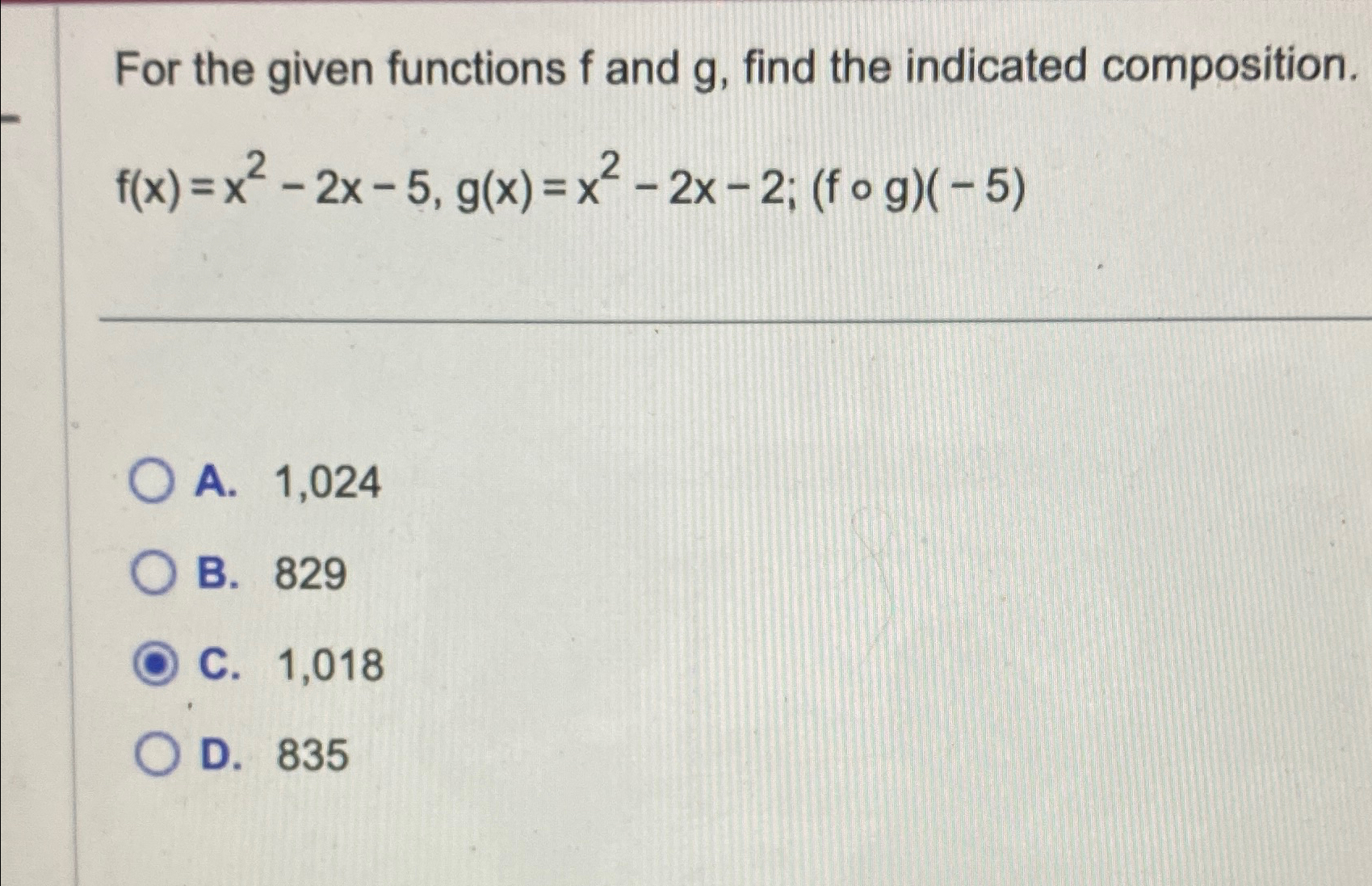Solved For the given functions f ﻿and g, ﻿find the indicated | Chegg.com
