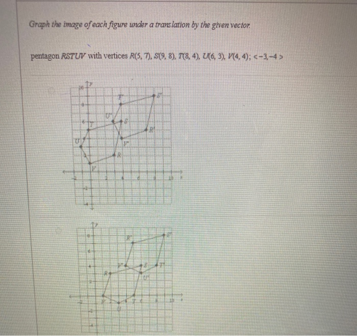 Solved Graph the image of each figure under a translation by | Chegg.com