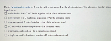 Solved Use the Mutations interactive to determine which | Chegg.com