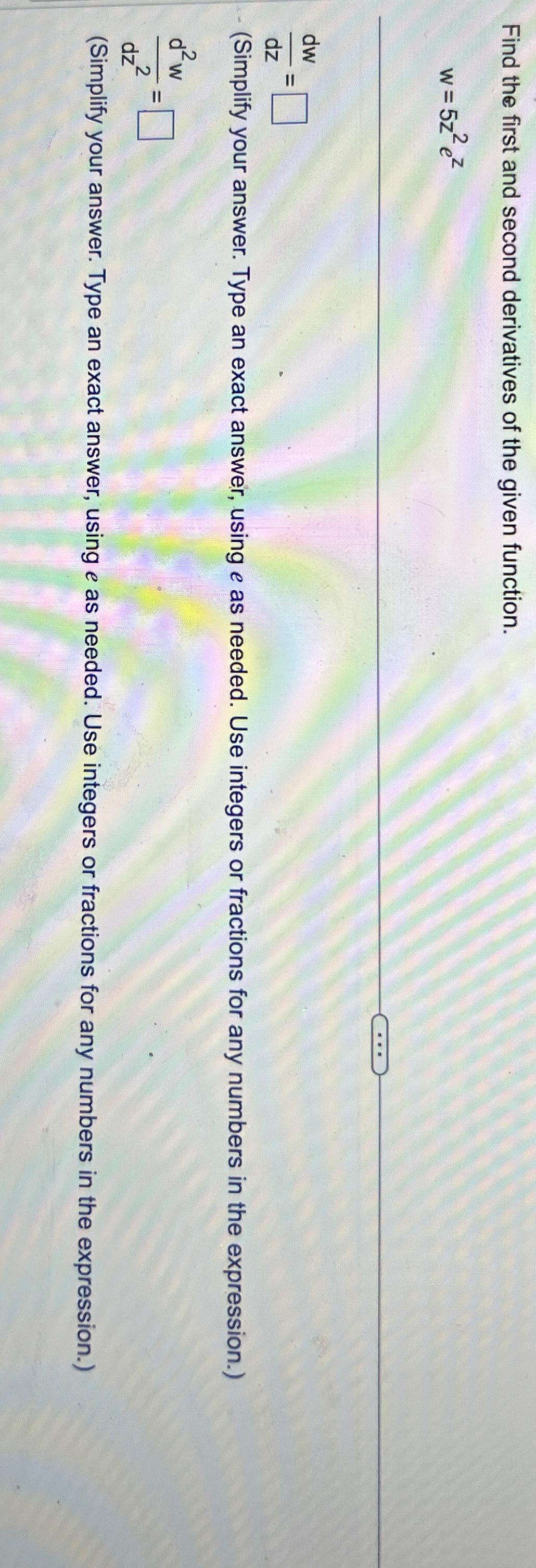 Solved Find the first and second derivatives of the given | Chegg.com