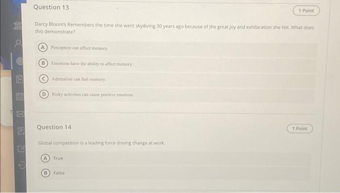 [Solved]: Darcy Bloom's Remembers the time she went sky