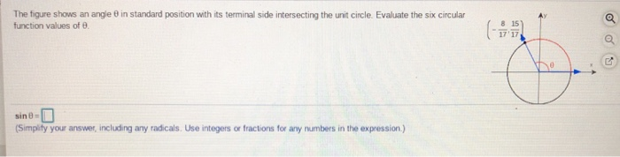 Solved in standard position with its terminal side | Chegg.com