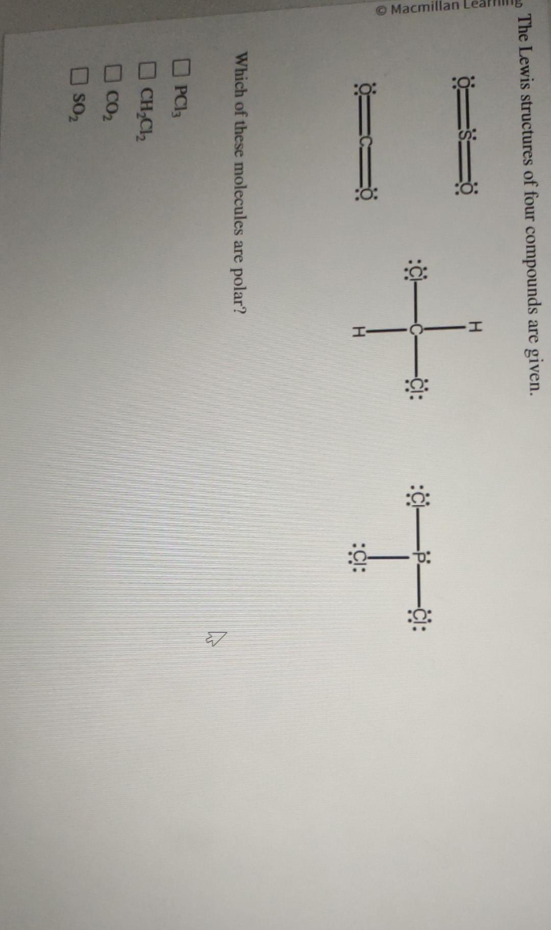 Solved The Lewis structures of four compounds are given. | Chegg.com