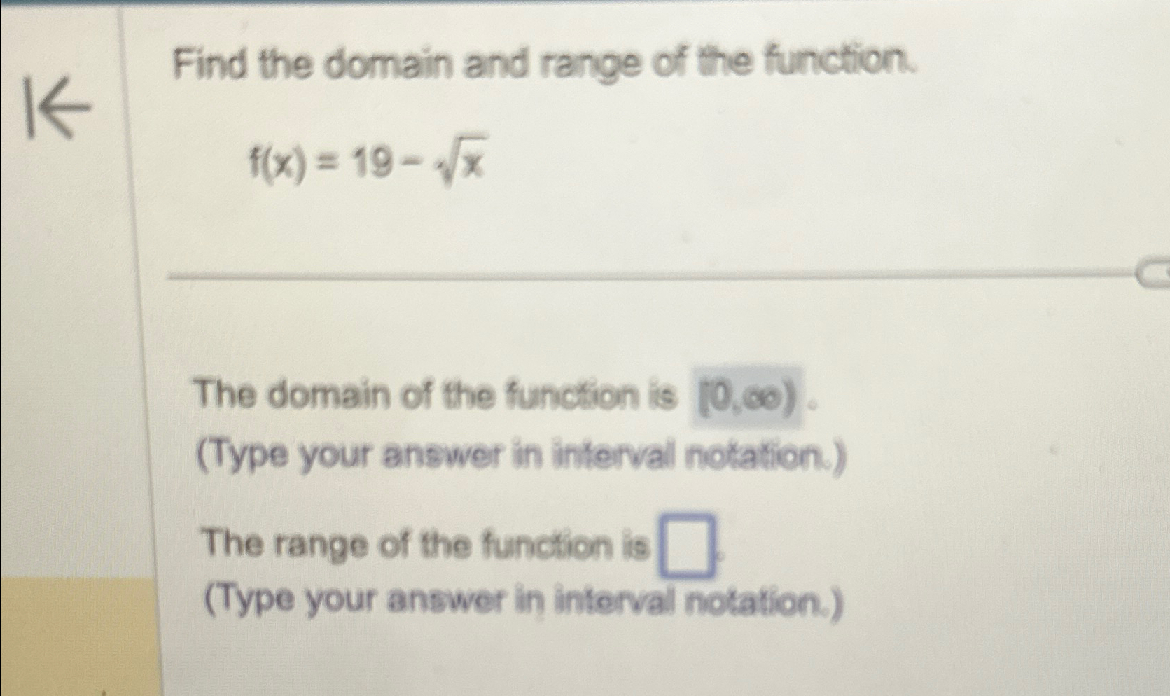 Solved Find the domain and range of the | Chegg.com