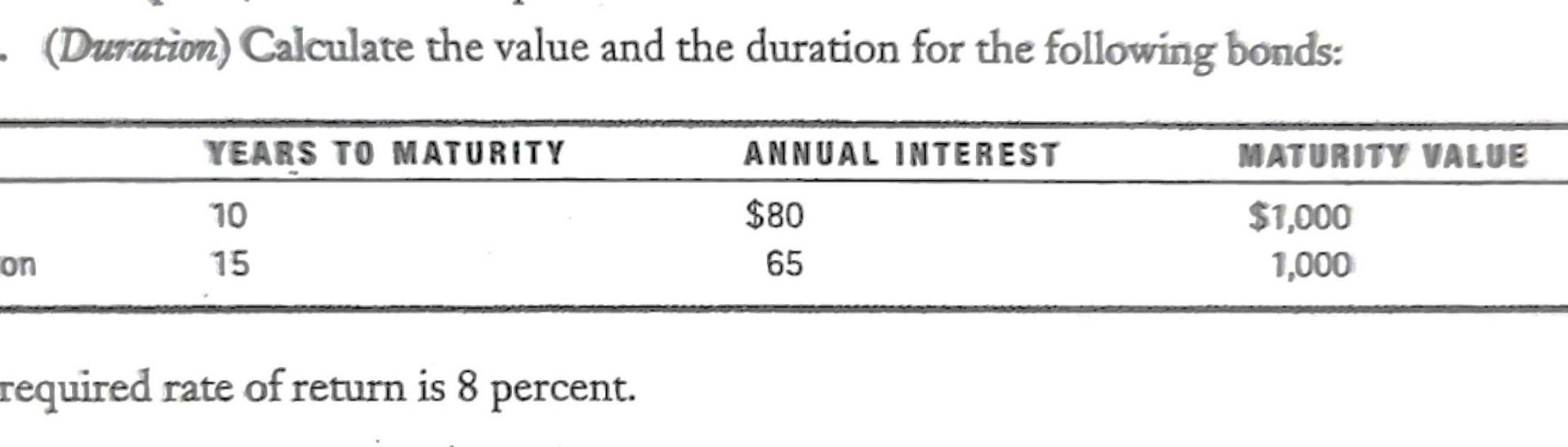 Solved ST-4 (Duration) Calculate the value and the duration | Chegg.com