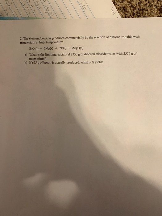 Solved 28 C12 HR a Mg Ch Teri " 2. The element boron is | Chegg.com