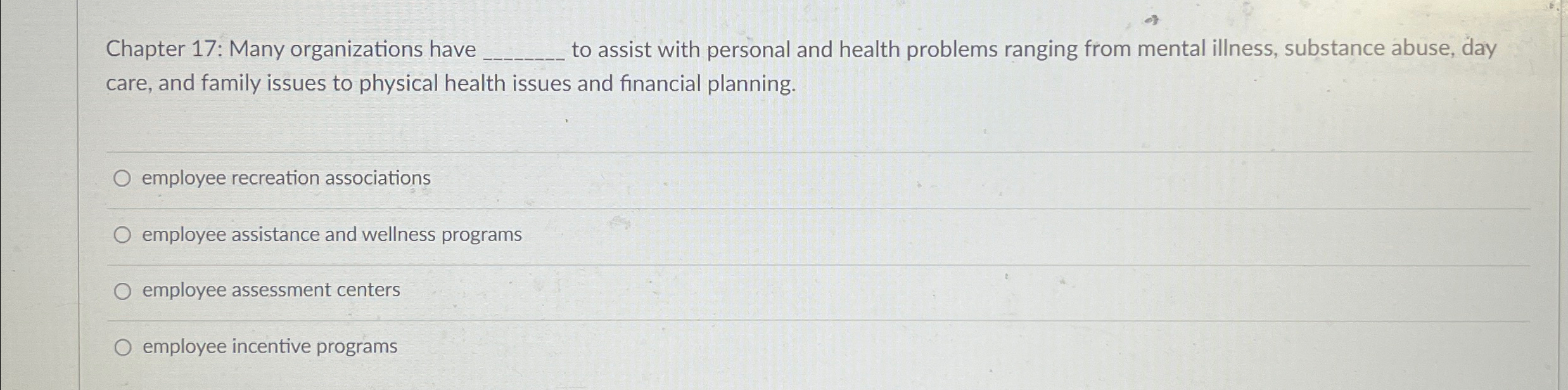 Solved Chapter 17: Many organizations have ﻿to assist with | Chegg.com