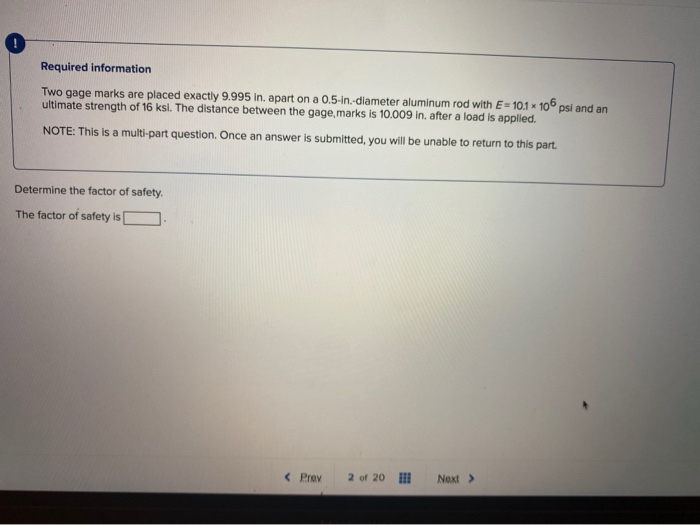 Solved Two gage marks are placed exactly 9.995 in. apart on | Chegg.com