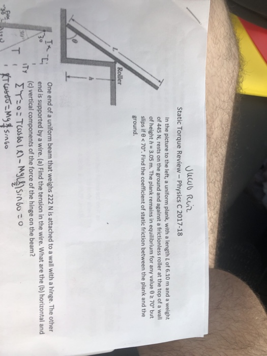 plz show the triangle for the lever arm bc im having | Chegg.com