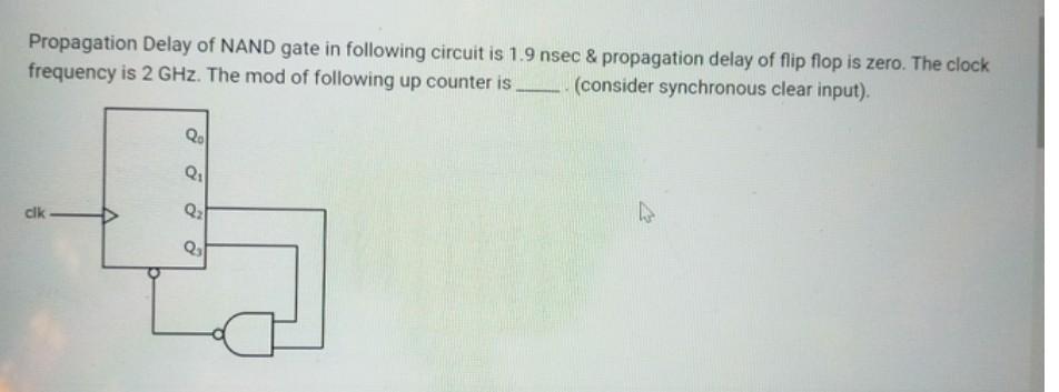 Solved Propagation Delay of NAND gate in following circuit | Chegg.com