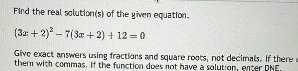 Solved Find the real solution(s) ﻿of the given | Chegg.com