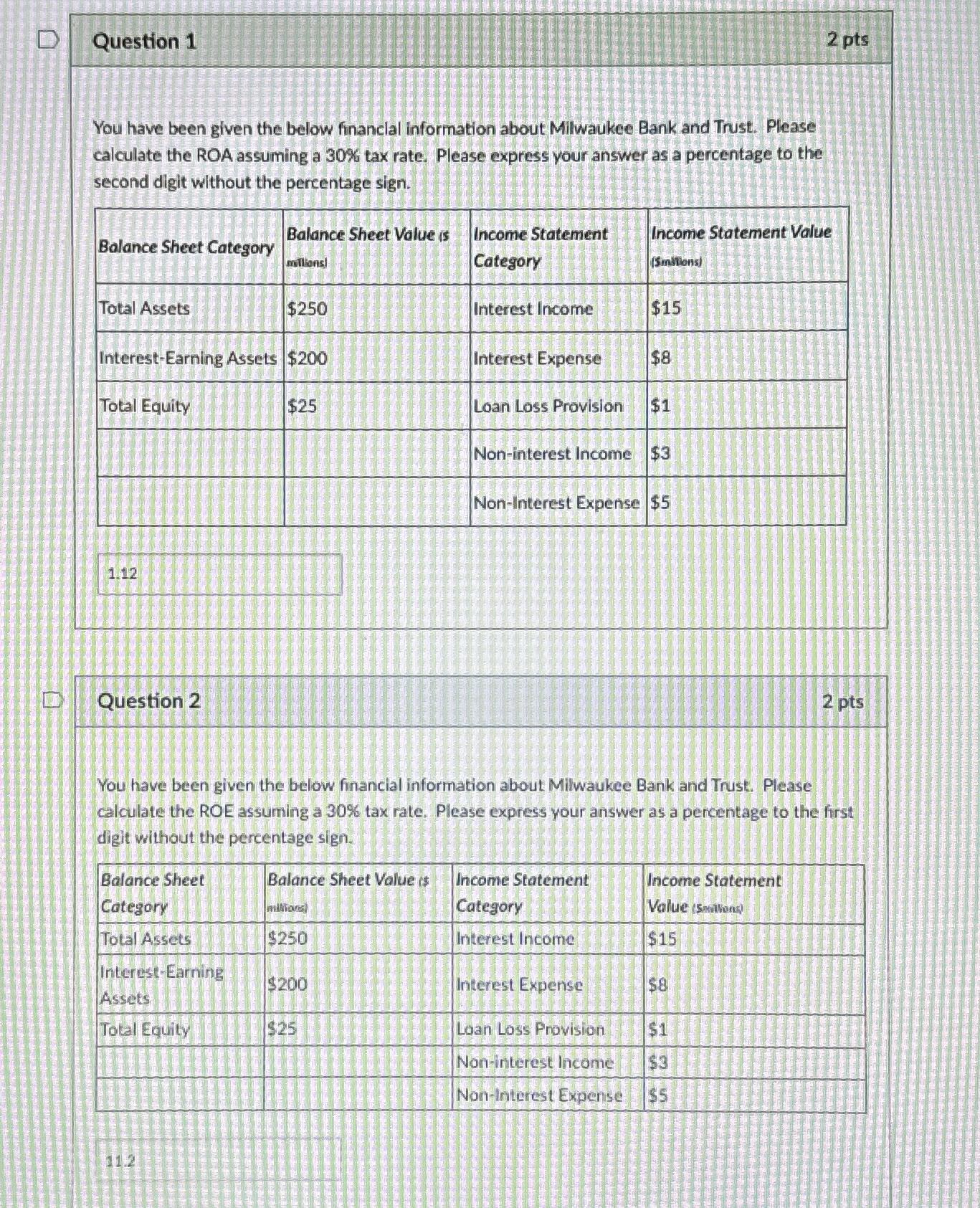 Solved Question 12 ﻿ptsYou have been given the below | Chegg.com