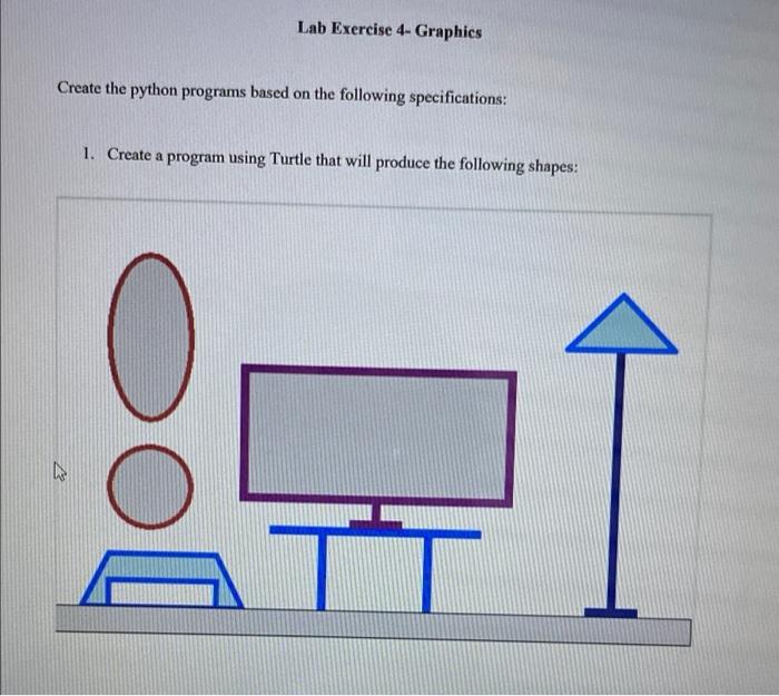 Solved Lab Exercise 4- Graphics Create the python programs | Chegg.com