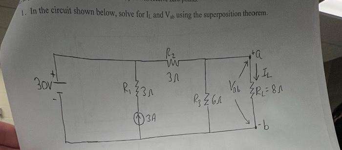 Solved 1. In the circuit shown below, solve for IL and Vab | Chegg.com