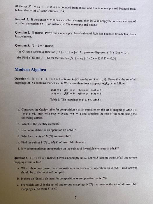 Solved Question 1. [ 3 marks] Show that the subset of R2 | Chegg.com