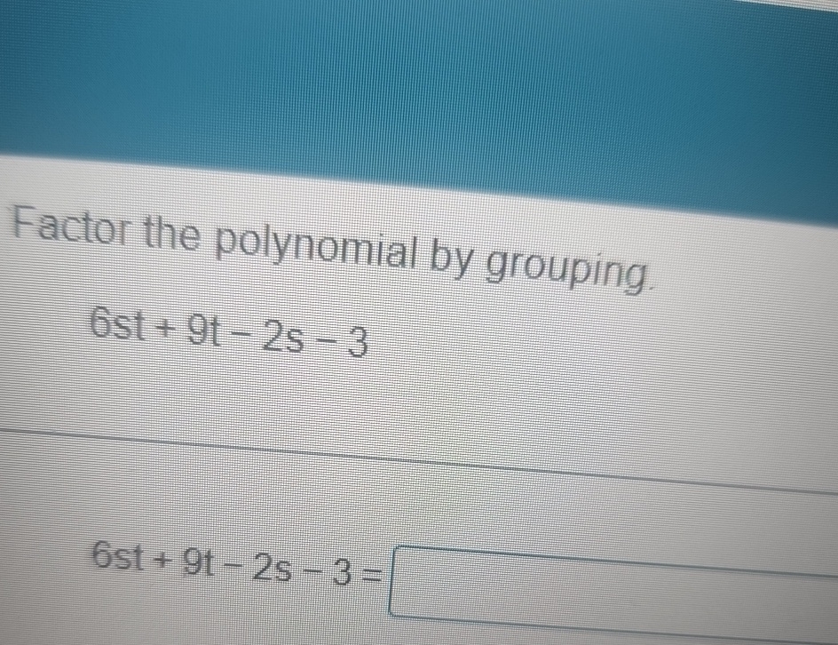 Solved Factor the polynomial by | Chegg.com