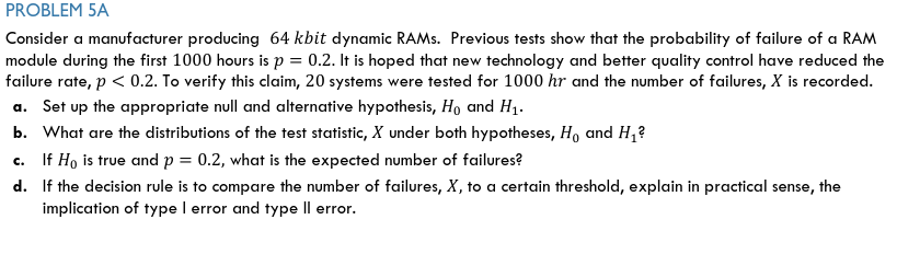 Solved PROBLEM 5A Consider a manufacturer producing 64 ﻿kbit | Chegg.com