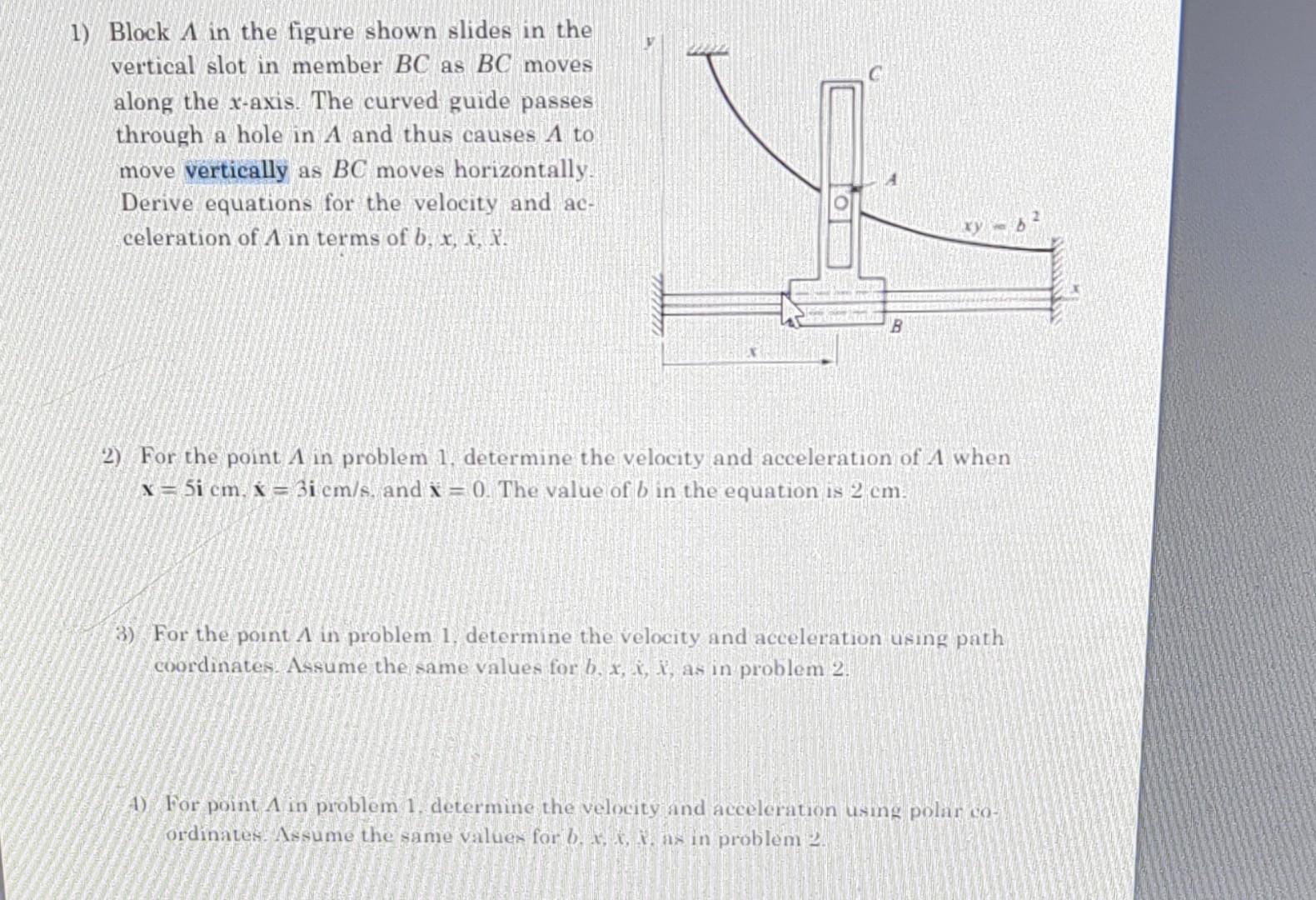 Solved 1) Block Λ in the figure shown slides in the vertical | Chegg.com