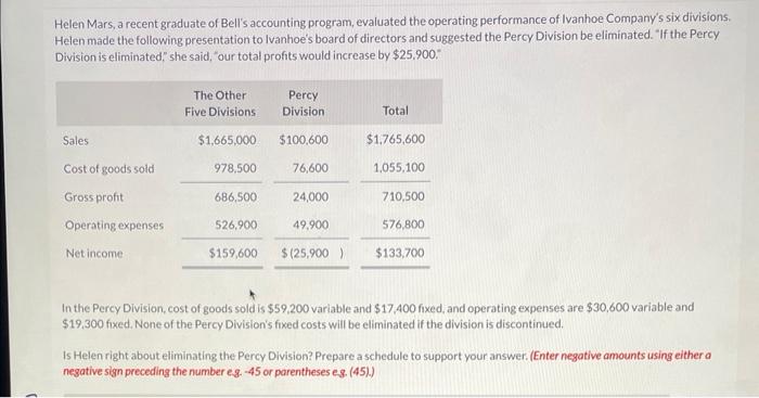 Solved Helen Mars, a recent graduate of Bell's accounting | Chegg.com