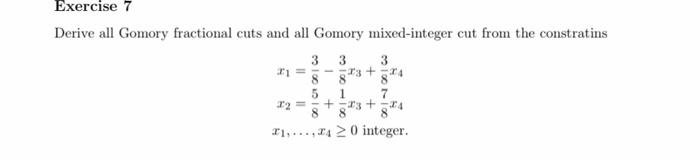 Solved Derive all Gomory fractional cuts and all Gomory | Chegg.com
