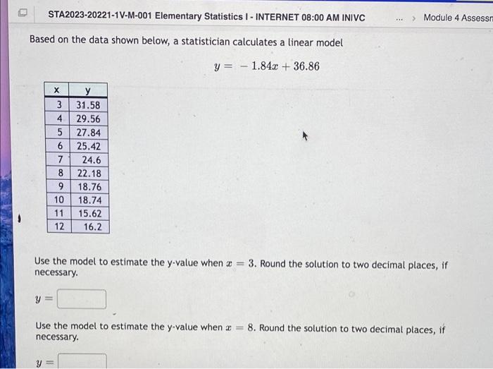 Solved STA2023-20221-1V-M-001 Elementary Statistics I - | Chegg.com
