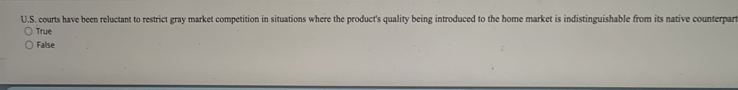 Solved U.S. ﻿courts have been reluctant to restrict gray | Chegg.com