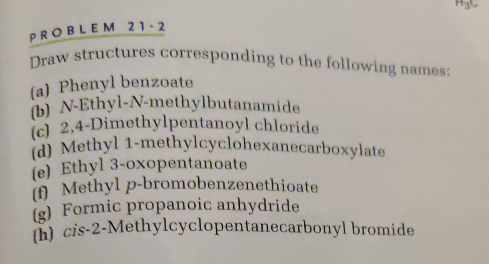 Solved H3C PROBLEM 21.2 Praw structures corresponding to the | Chegg.com
