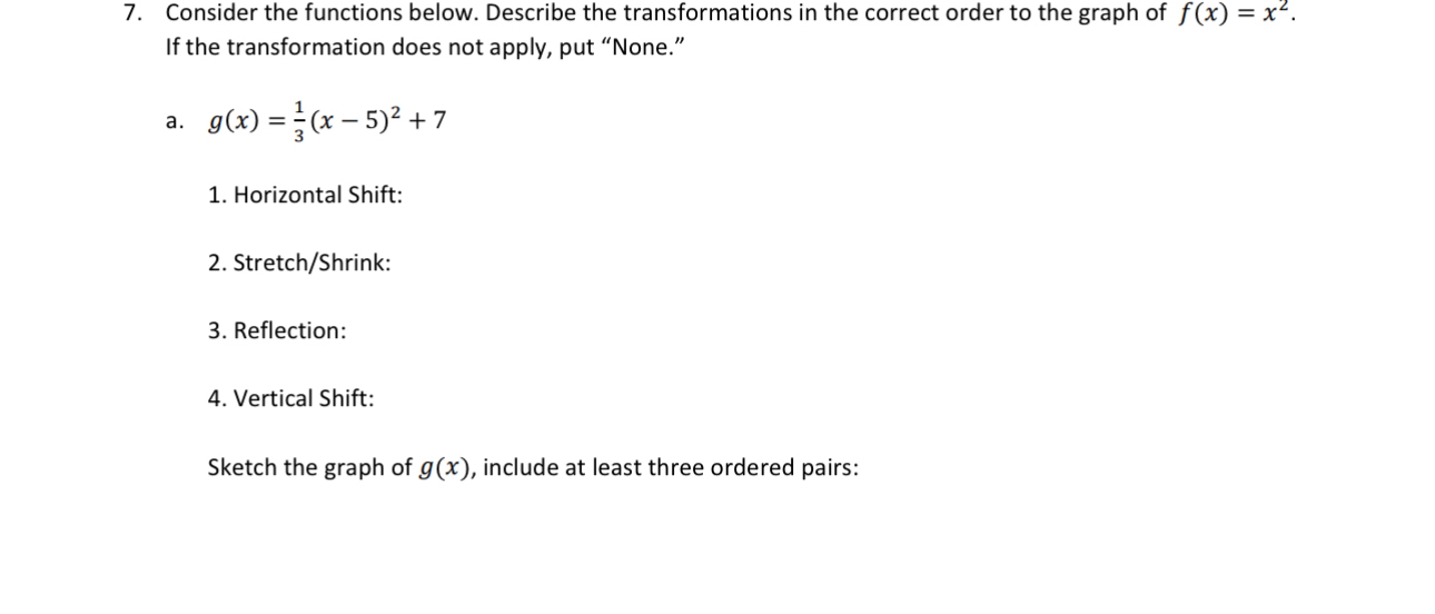 Solved Consider the functions below. Describe the | Chegg.com