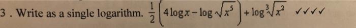 Solved 3. Write as a single logarithm. | Chegg.com