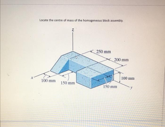 Solved Locate the centre of mass of the homogeneous block | Chegg.com
