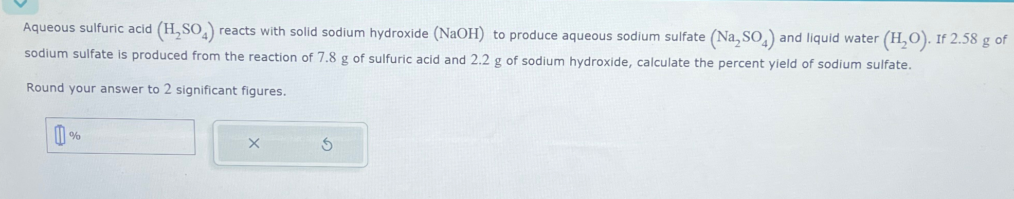 Solved Aqueous sulfuric acid (H2SO4) ﻿reacts with solid | Chegg.com
