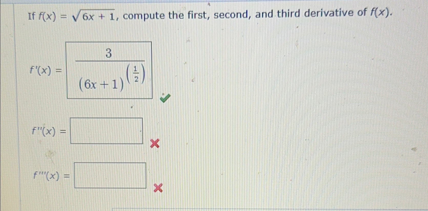Solved If f(x)=6x+12, ﻿compute the first, second, and third | Chegg.com