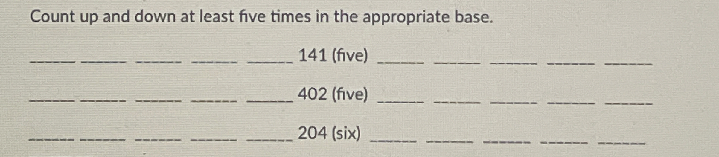 Count up and down at least five times in the | Chegg.com