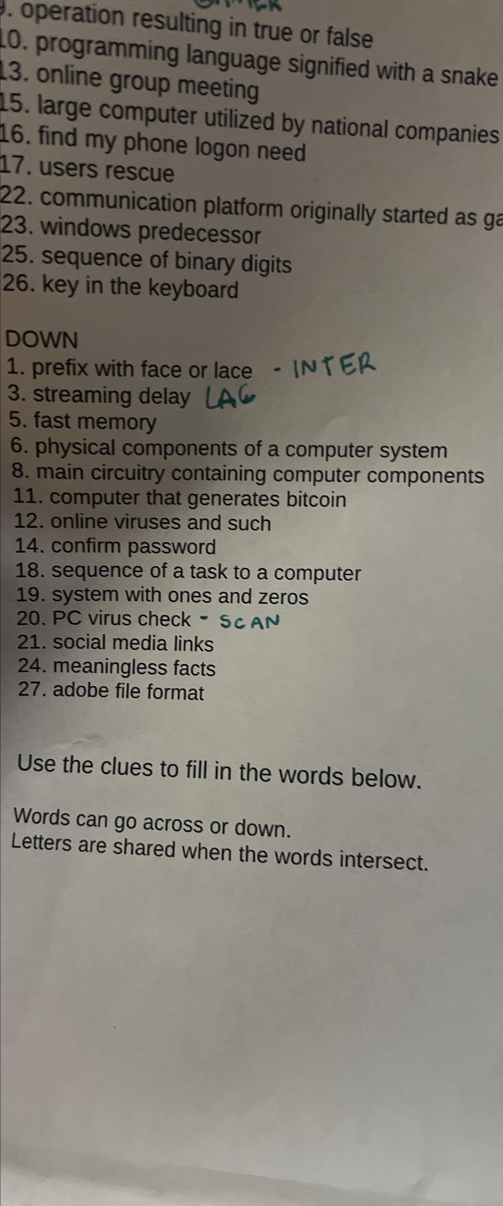 Solved operation resulting in true or false0 . ﻿programming | Chegg.com
