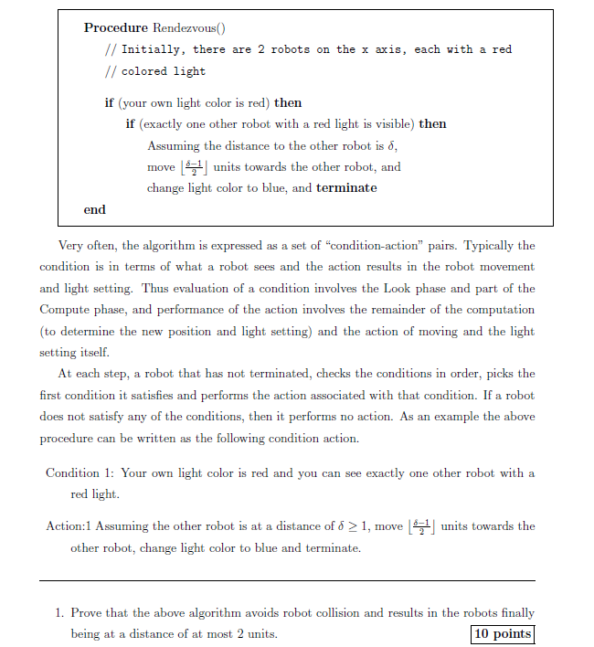 Solved Procedure Rendezvous()// ﻿Initially, there are 2 | Chegg.com