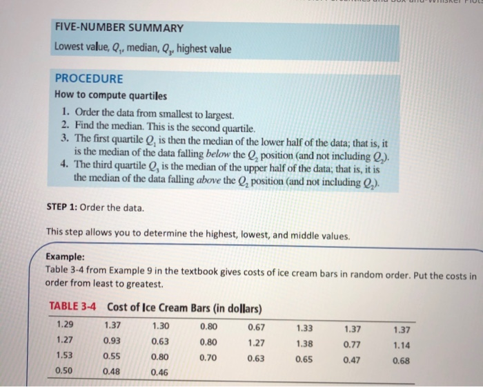 Solved Objectives: Compute the median, quartiles, and | Chegg.com