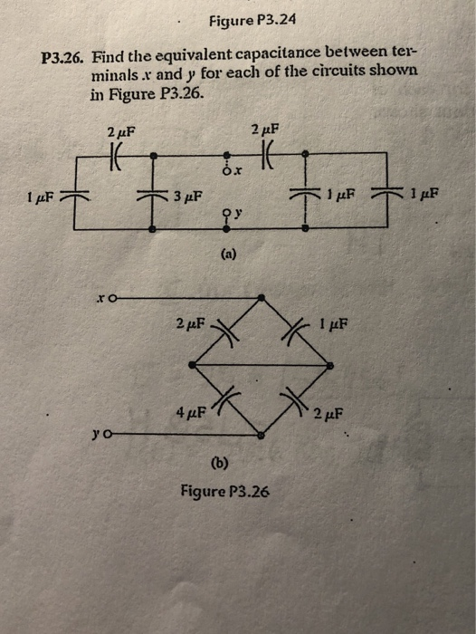 Solved Find the equivalent capacitance between terminals x | Chegg.com