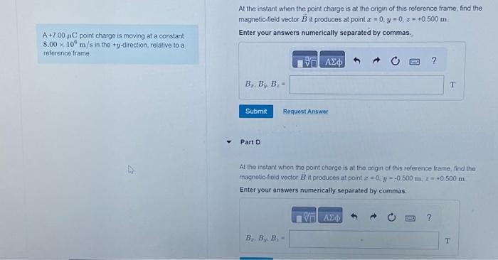 Solved At the instant when the point charge is at the origin | Chegg.com