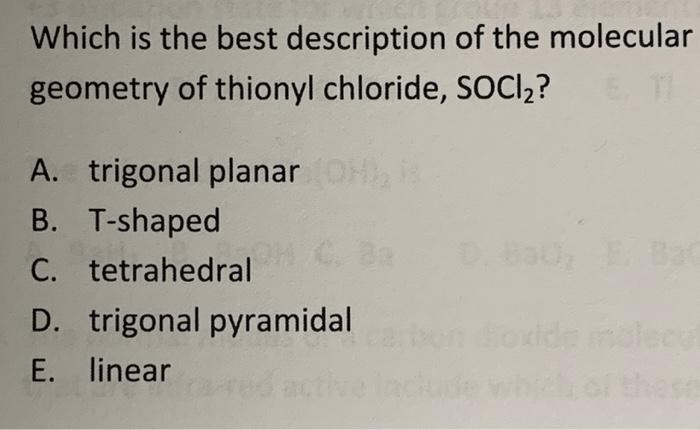 Solved Which is the best description of the molecular | Chegg.com