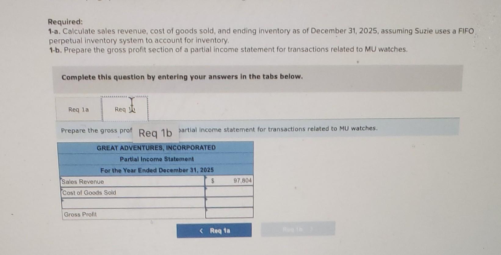 Solved Required information RWP6-1 (Algo) Great Adventures | Chegg.com