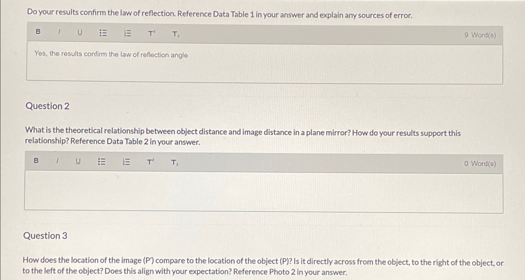 Solved Do your results confirm the law of reflection. | Chegg.com