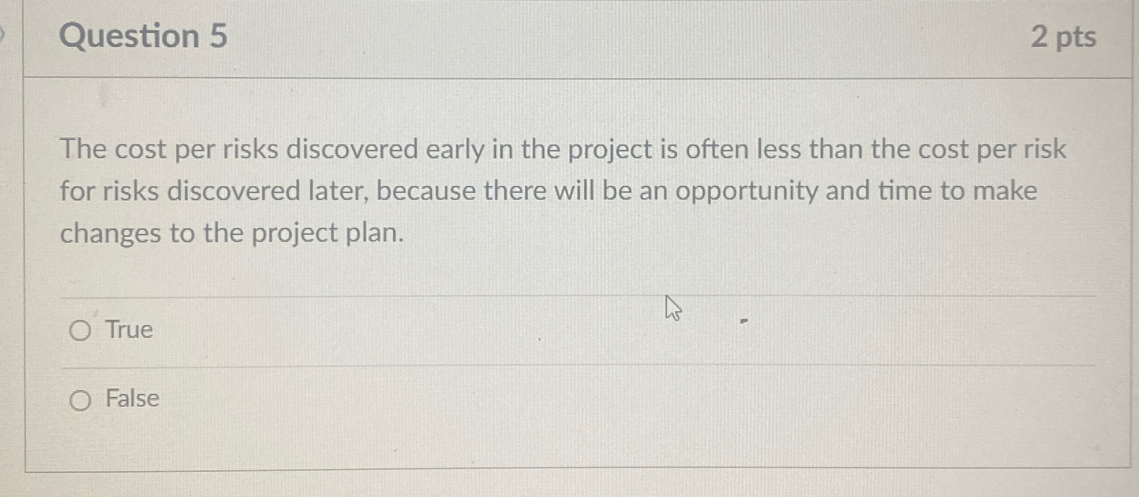 Solved Question 52 ﻿ptsThe cost per risks discovered early | Chegg.com