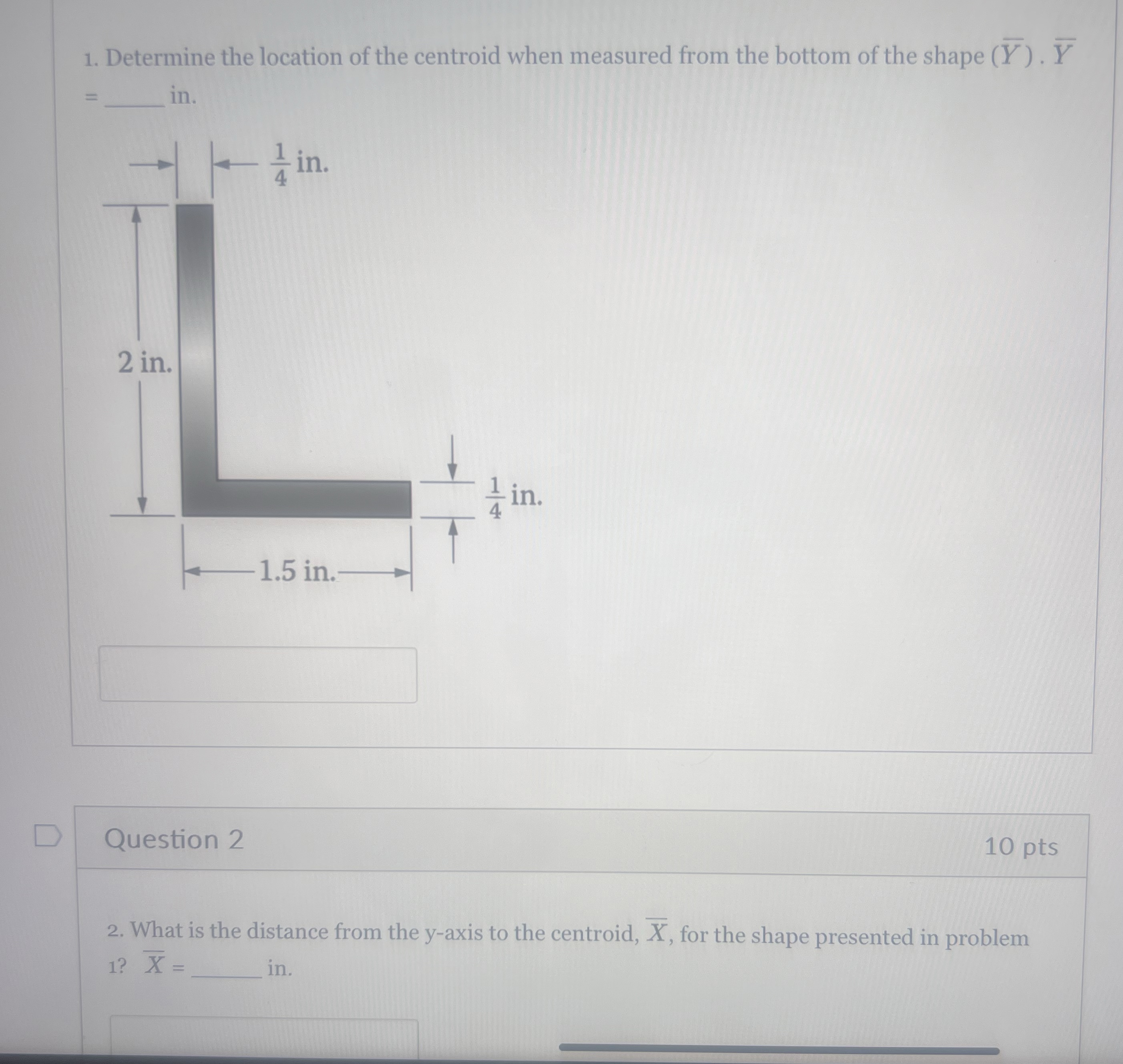 Solved Determine the location of the centroid when measured | Chegg.com