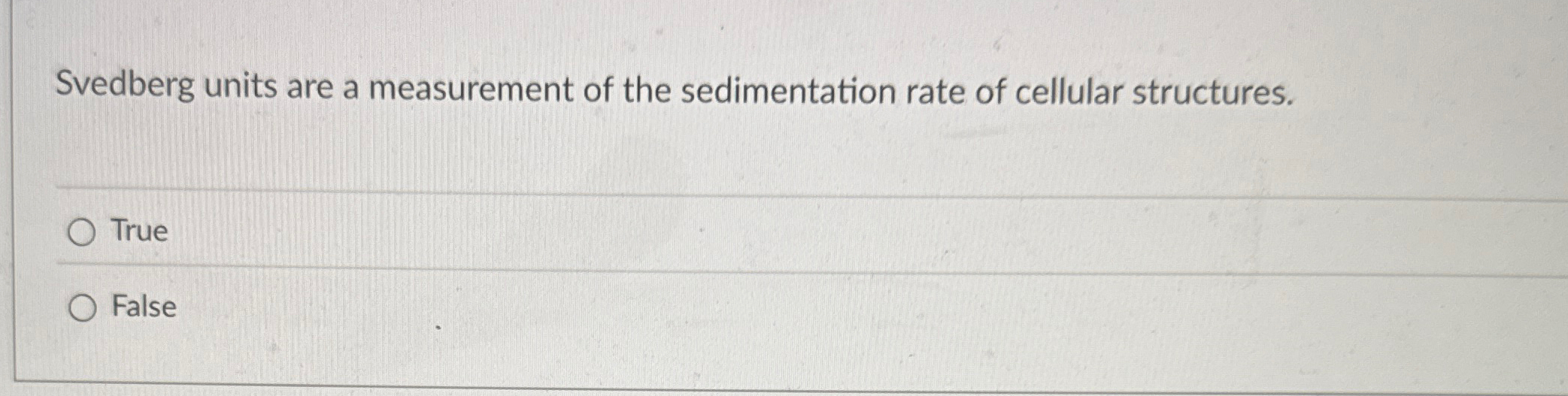 Solved Svedberg units are a measurement of the sedimentation | Chegg.com