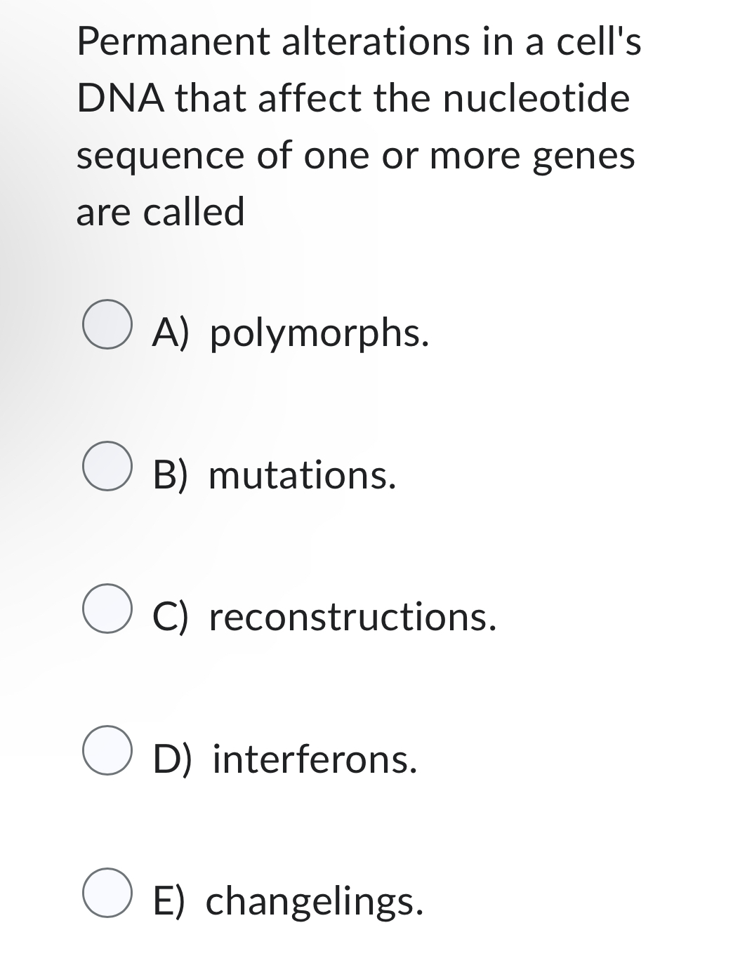 Solved Permanent alterations in a cell's DNA that affect the | Chegg.com