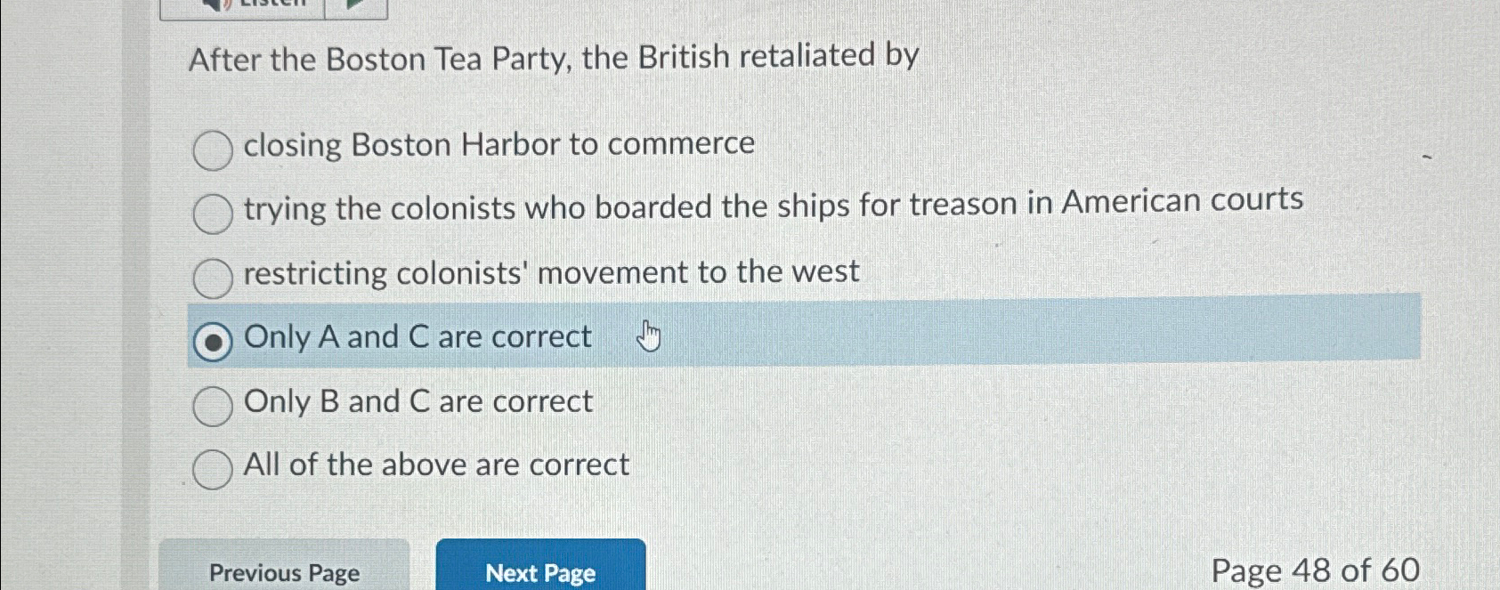 Solved After the Boston Tea Party, the British retaliated | Chegg.com