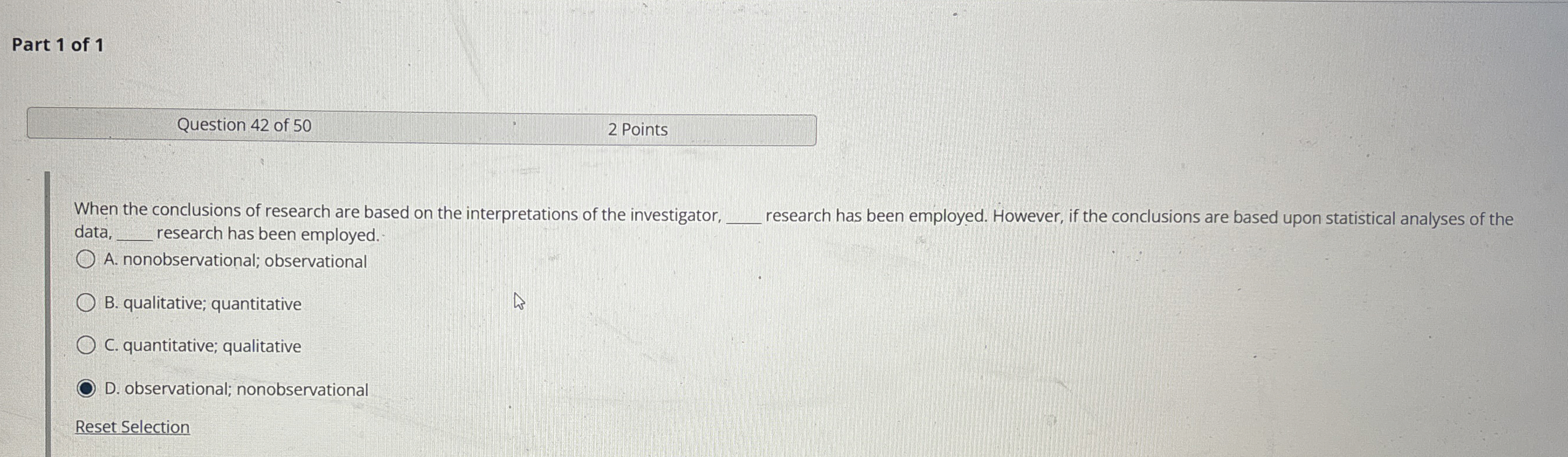 Solved Part 1 ﻿of 1Question 42 ﻿of 50,2 ﻿PointsWhen the | Chegg.com