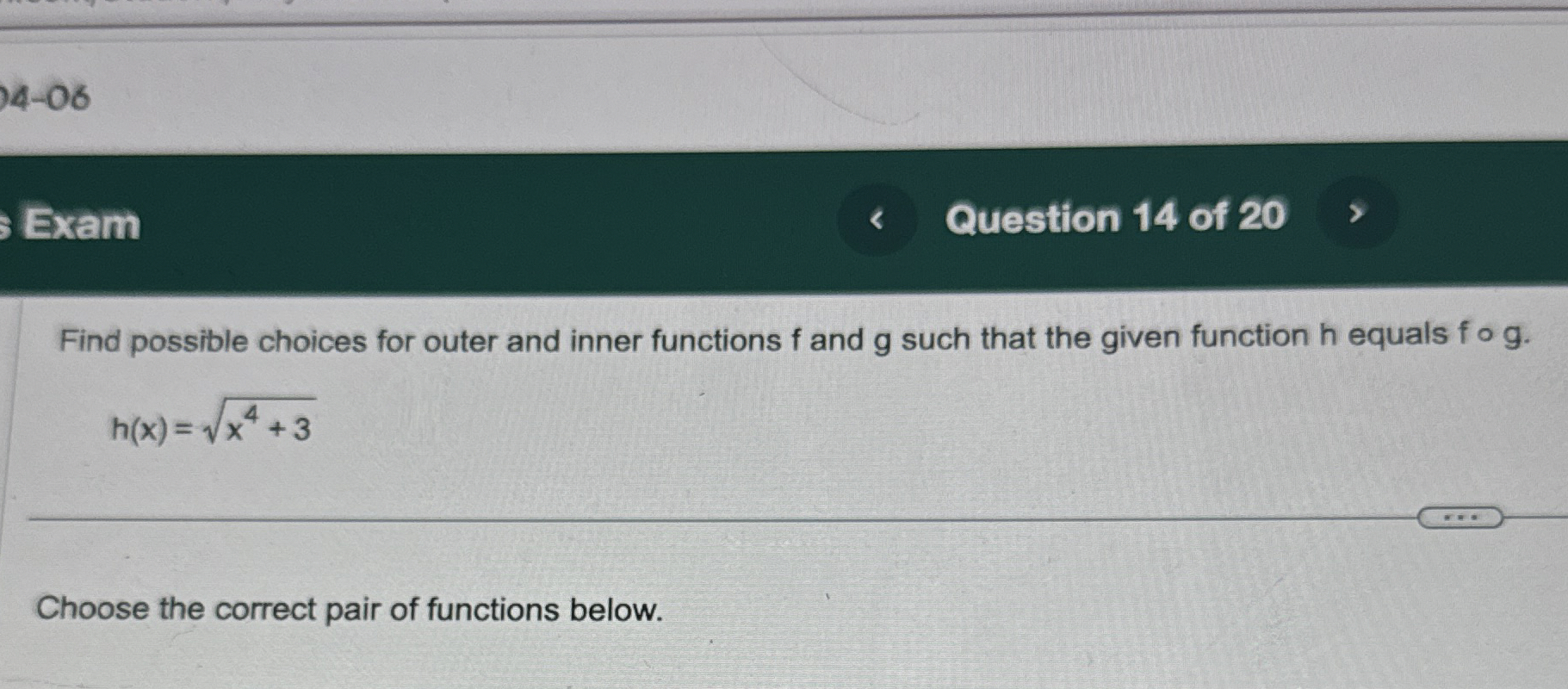 Solved Find possible choices for outer and inner functions f | Chegg.com